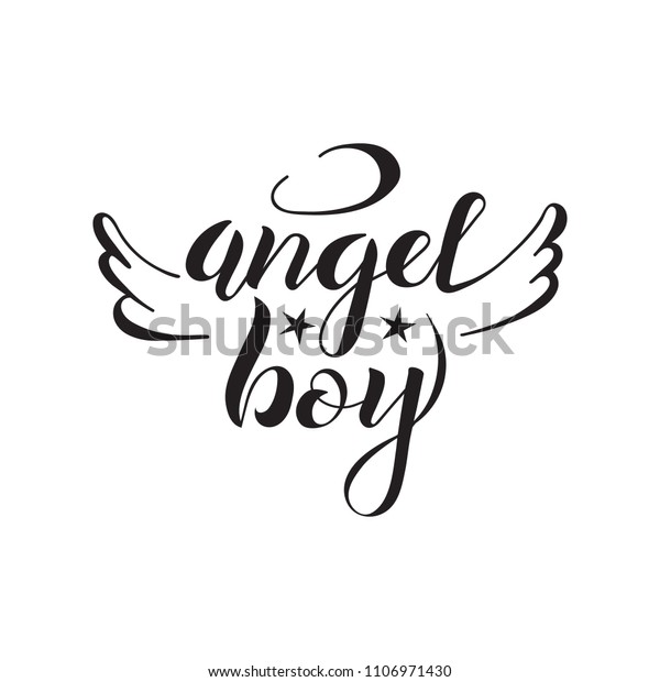 Vector Illustration Angel Boy Wings Stars Stock Vector (Royalty Free ...