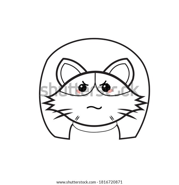 Vector Illustration Angry Cat Icon Template Stock Vector (Royalty Free ...