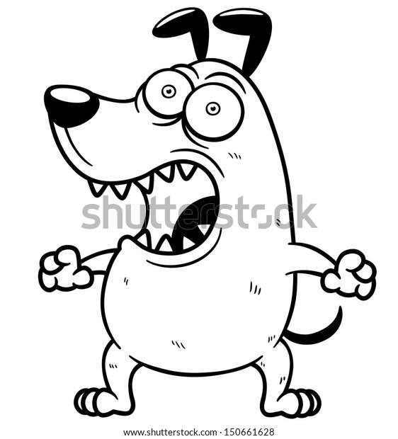 Vector Illustration Angry Dog Coloring Book Stock Vector (Royalty Free ...
