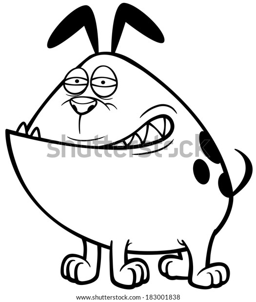 Vector Illustration Angry Dog Coloring Book Stock Vector (Royalty Free ...