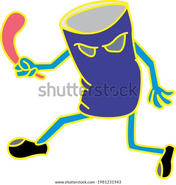 Vector Illustration Angry Face Drink Can Stock Vector (Royalty Free ...