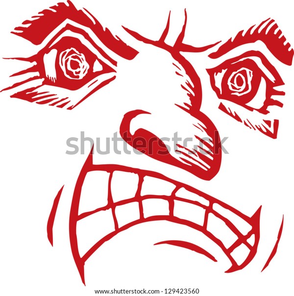 Vector Illustration Angry Man Stock Vector (Royalty Free) 129423560 ...