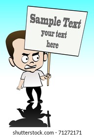 Illustration Angry Man Holding Sign Stock Illustration 71272174 ...