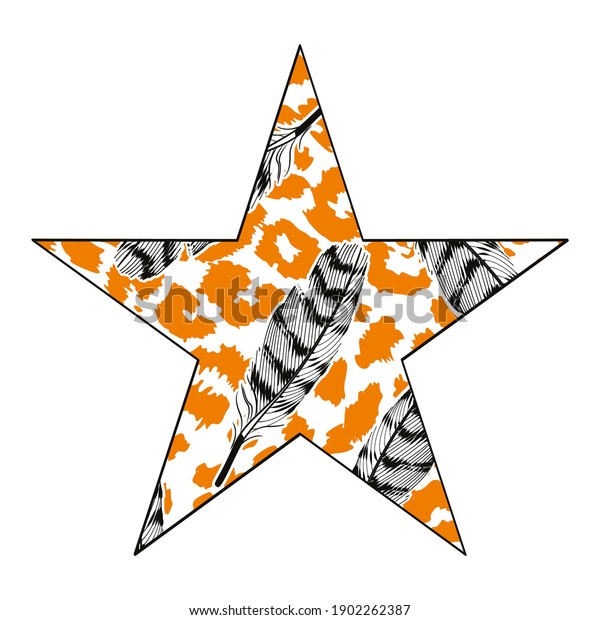 Vector Illustration Animal Print Star Isolated Stock Vector (Royalty ...