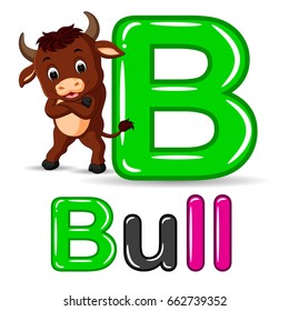 Vector Illustration Animals Alphabet B Bull Stock Vector (Royalty Free ...