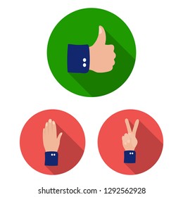 Vector Illustration Animated Thumb Sign Collection Stock Vector ...