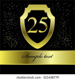Vector Illustration Anniversary 25 Years Golden Stock Vector (Royalty ...