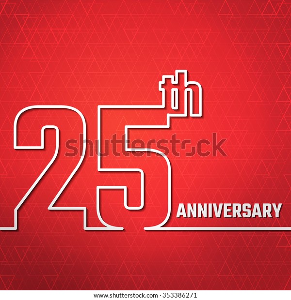 Vector Illustration Anniversary 25th Outline Design Stock Vector ...