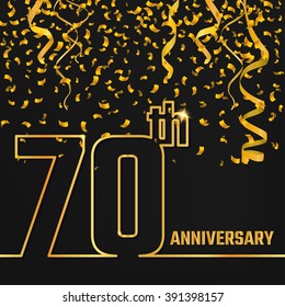Vector Illustration Anniversary 70th Outline Design Stock Vector ...