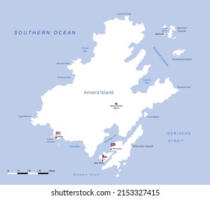 Vector Illustration Anvers Island Map Stock Vector (Royalty Free ...