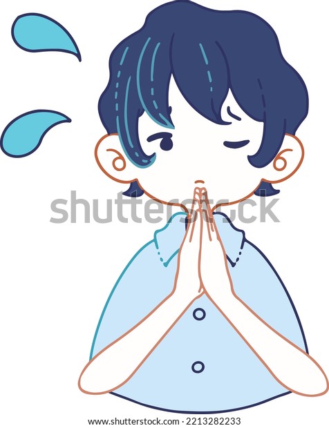 Vector Illustration Apologetic Person Apologizing Stock Vector (Royalty ...