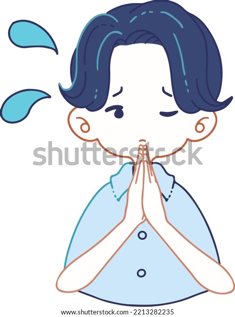 Vector Illustration Apologetic Person Apologizing Stock Vector (Royalty ...