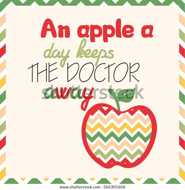 Vector Illustration Apple Motivational Quotes Apple Stock Vector ...