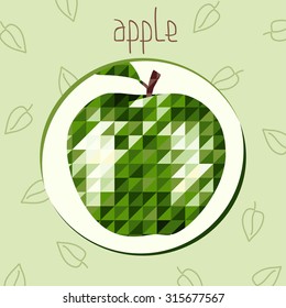 Vector Illustration Apple Rendered Geometric Style Stock Vector ...