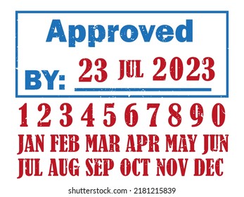 Vector Illustration Approved Stamp Editable Dates Stock Vector (Royalty ...
