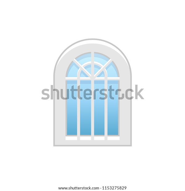 Vector Illustration Arc Vinyl Casement Window Stock Vector (Royalty ...