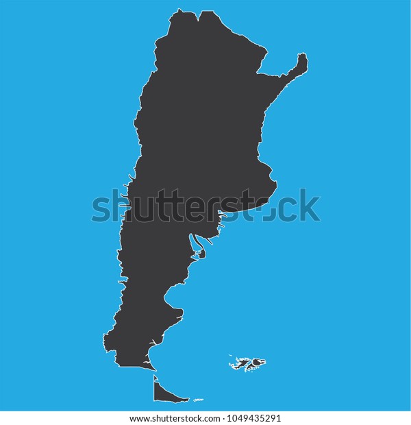 Vector Illustration Argentina Map Eps10blue Background Stock Vector ...
