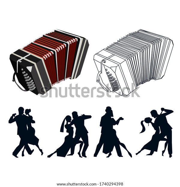 Vector Illustration Argentine Tango Design Elements Stock Vector ...