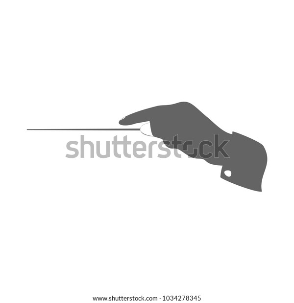 Vector Illustration Arm Conductor Stick Isolated Stock Vector (Royalty ...