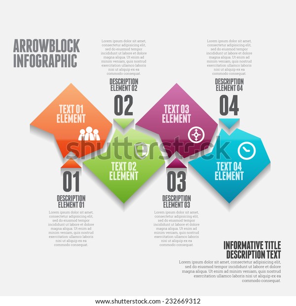 Vector Illustration Arrow Block Infographic Design Stock Vector ...