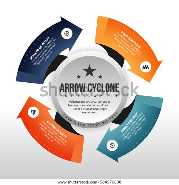 Vector Illustration Arrow Cyclone Infographic Design Stock Vector ...