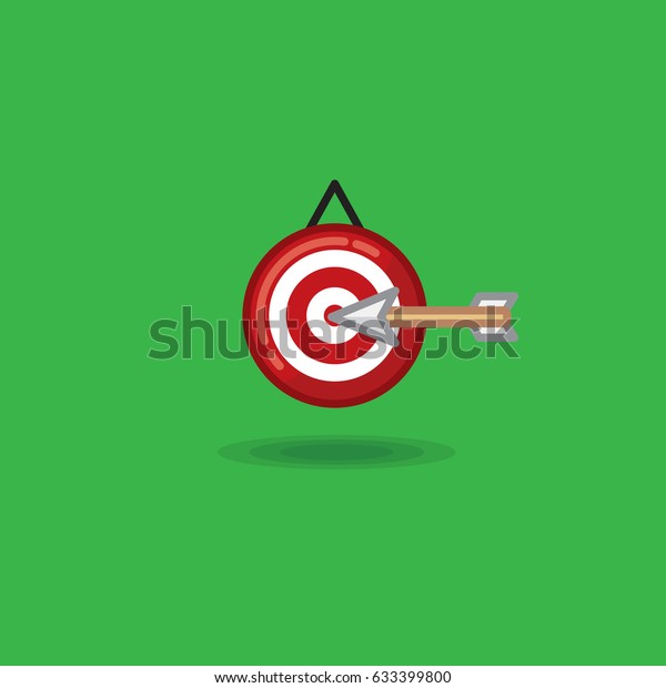 Vector Illustration Arrow Flying Target On Stock Vector (Royalty Free ...