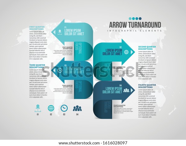 Vector Illustration Arrow Turnaround Infographic Design Stock Vector ...