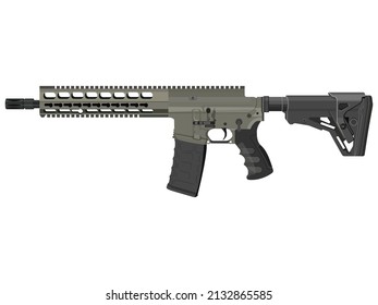 Vector Illustration Assault Rifle Assault Rifle Stock Vector (Royalty ...