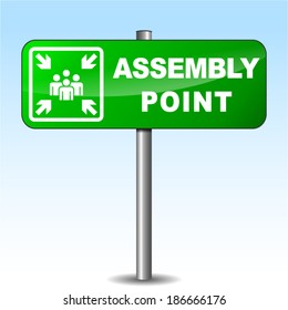 Vector Illustration Assembly Point Sign On Stock Vector (Royalty Free ...