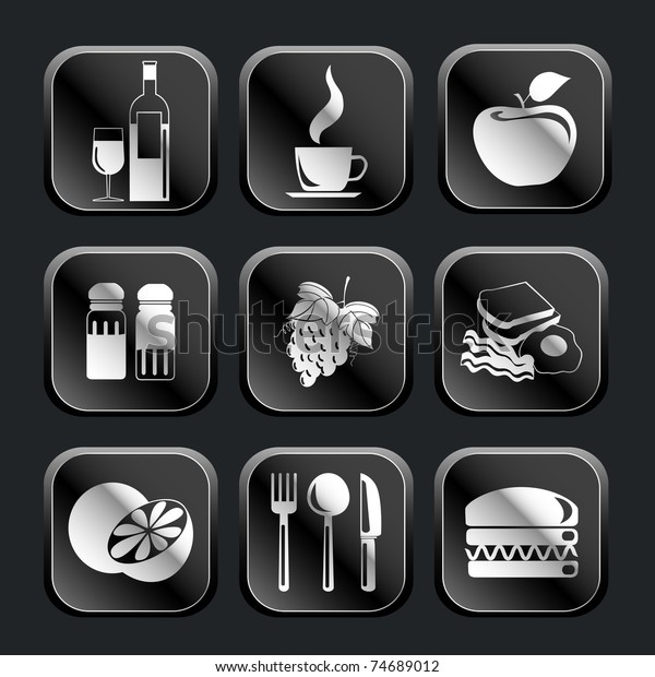 Vector Illustration Assorted Food Icons Stock Vector (Royalty Free ...