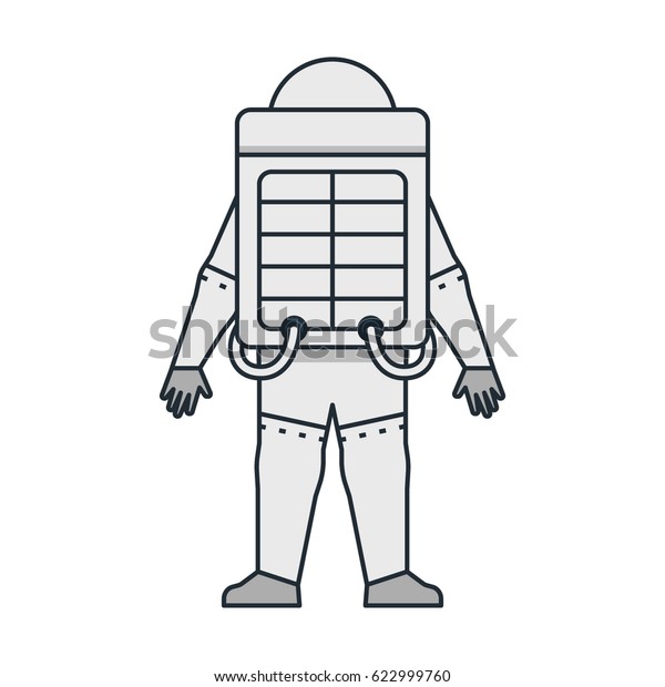 Vector Illustration Astronauts Back Spacesuit On Stock Vector (Royalty ...