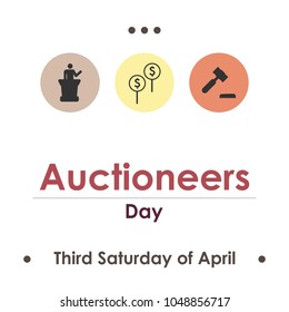 Vector Illustration Auctioneers Day April Stock Vector (Royalty Free ...