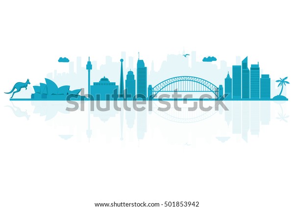 Vector Illustration Australia Skyline Detailed Silhouette Stock Vector ...
