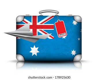 Vector Illustration Australian Suitcase Stock Vector (Royalty Free ...