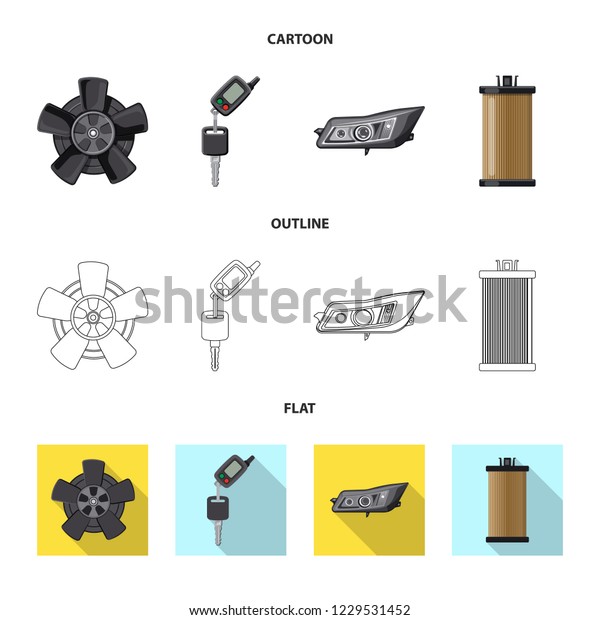 Vector Illustration Auto Part Sign Set Stock Vector (Royalty Free ...