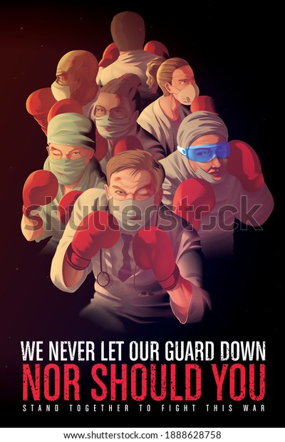 vector illustration of an awareness poster to encourage the healthcare ...
