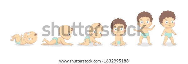 Vector Illustration Baby Growth Process Baby Stock Vector (Royalty Free ...