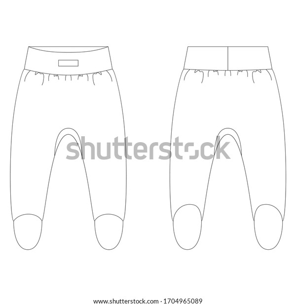 Vector Illustration Baby Pants Front Back Stock Vector (Royalty Free ...