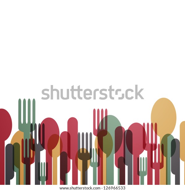 Vector Illustration Background Abstract Cutlery Stock Vector (Royalty ...