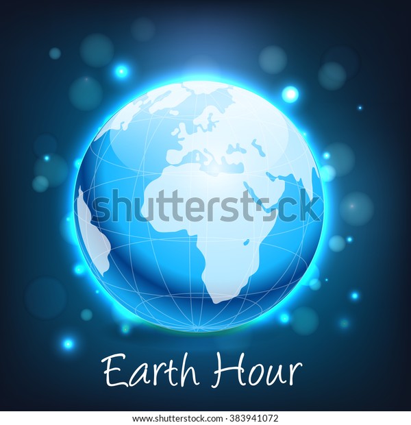 Vector Illustration Background Earth Hour Stock Vector (Royalty Free ...
