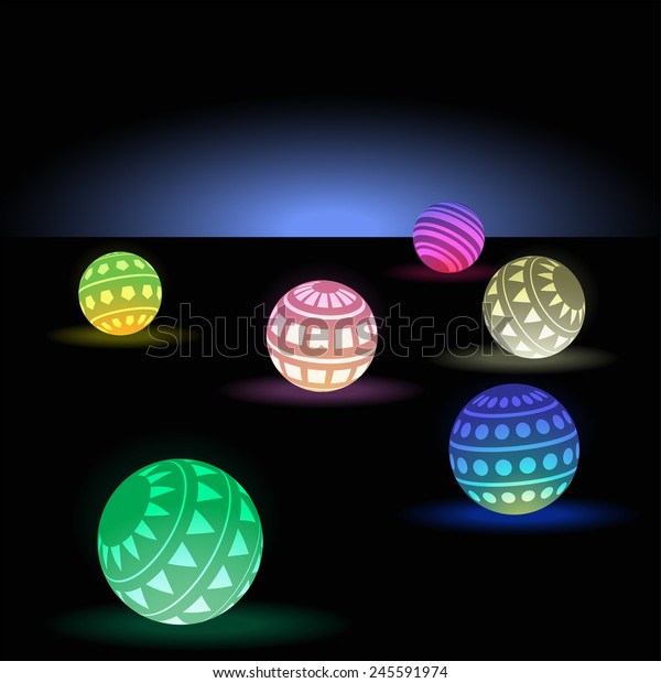 Vector Illustration Background Neon Balls Stock Vector (Royalty Free ...