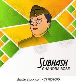 Vector Illustration Background Netaji Subhash Chandra 库存矢量图（免版税 ...