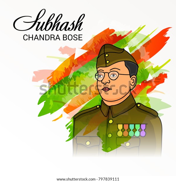 Vector Illustration Background Netaji Subhash Chandra Stock Vector ...
