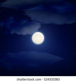 Vector Illustration Background Night Sky Round Stock Vector (Royalty ...