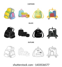 Vector Illustration Backpack Bag Sign Set Stock Vector (Royalty Free ...