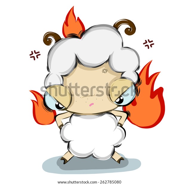 Vector Illustration Badsheep Cartoon Drawing Style Stock Vector ...