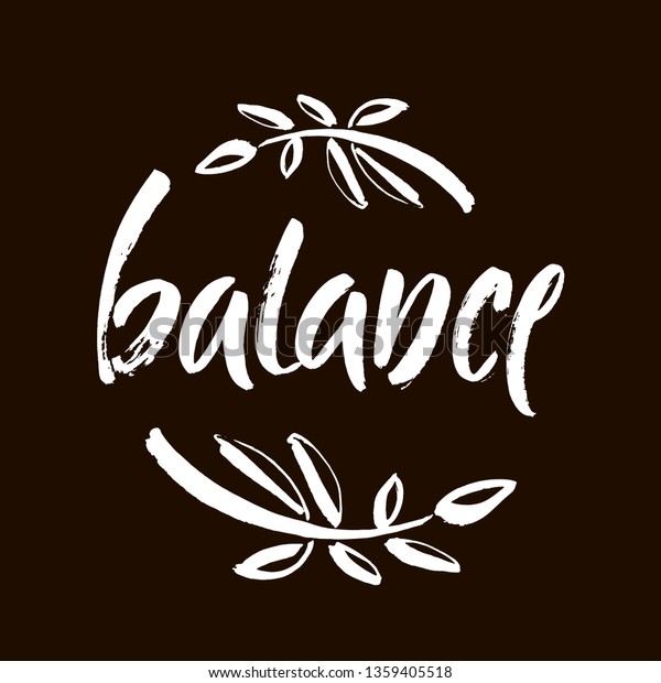 Vector Illustration Balance Hand Written Word Stock Vector (Royalty ...
