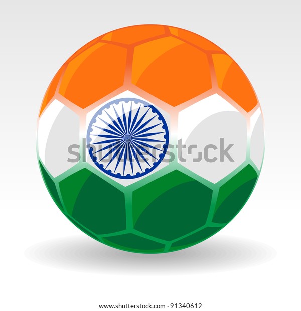 Vector Illustration Ball Covered Indian Flag Stock Vector (Royalty Free ...