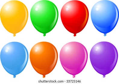 Vector Illustration Balloons Different Colors: เวกเตอร์สต็อก (ปลอดค่า ...