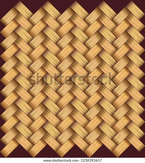 Vector Illustration Bamboo Mat Rug Texture Stock Vector (Royalty Free ...